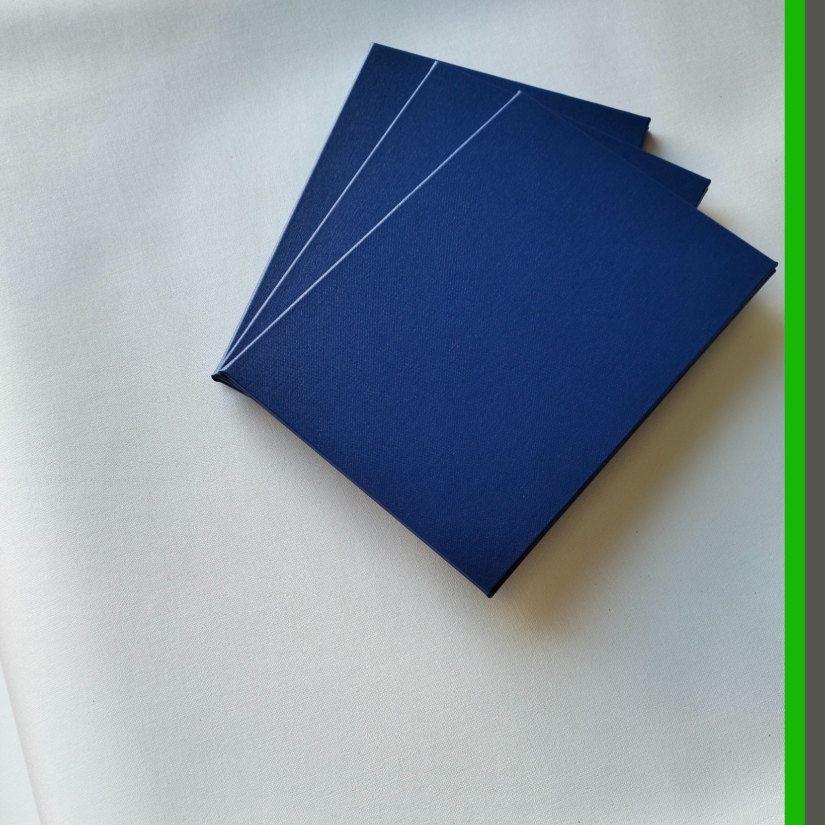 Corner Frame Binding, A5x2, Blue Buckram, BBAA - Bespoke Binders