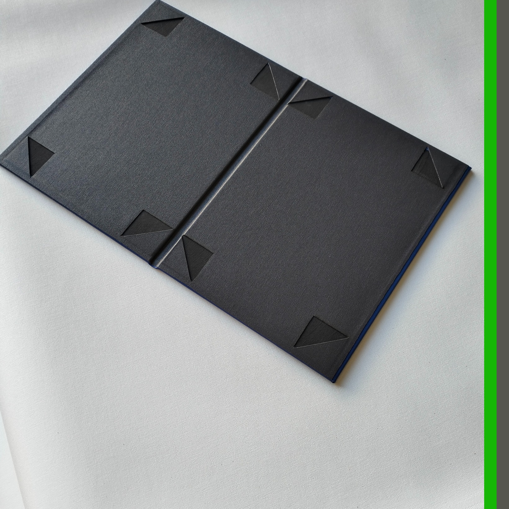 Corner Frame Binding, A5x2, Blue Buckram, BBAA - Bespoke Binders