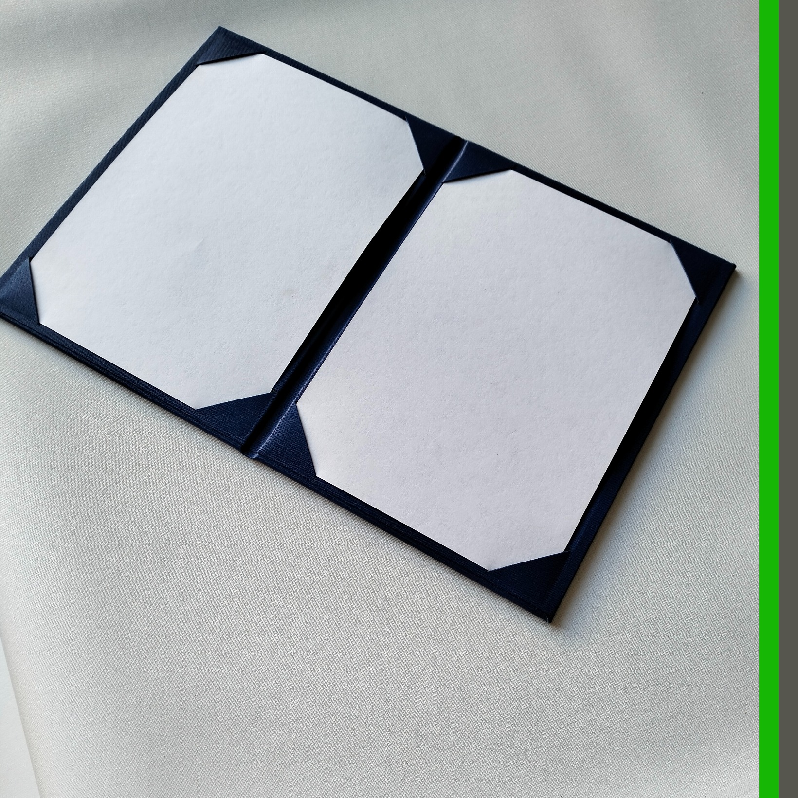 Corner Frame Binding, A5x2, Blue Buckram, BBAA - Bespoke Binders