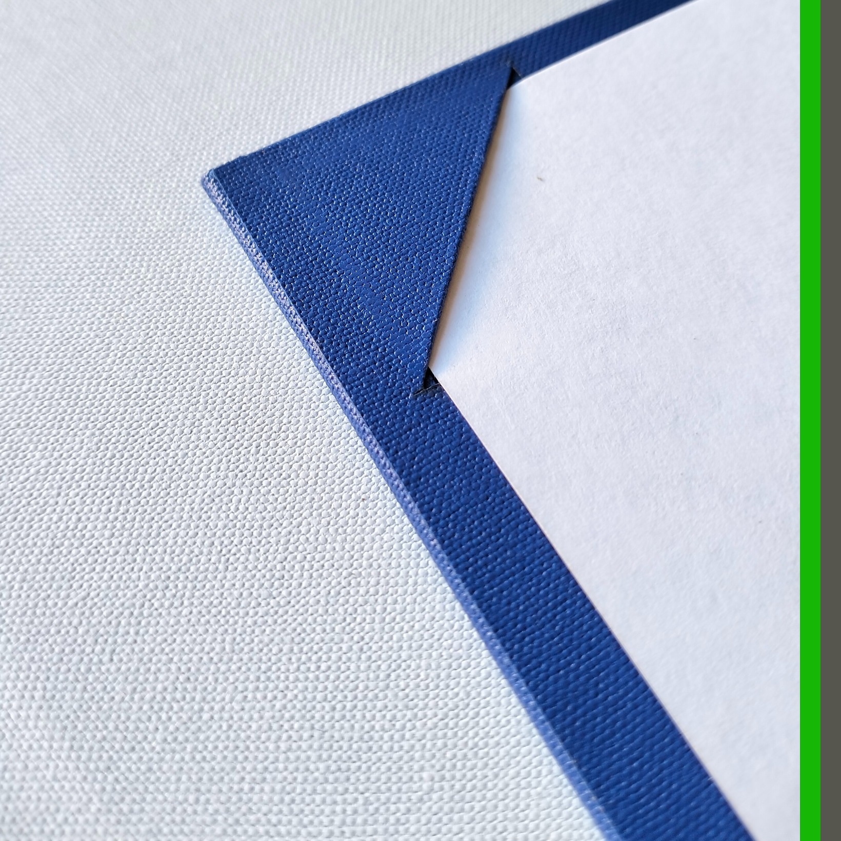 Corner Frame Binding, A5x2, Blue Buckram, BBAA - Bespoke Binders